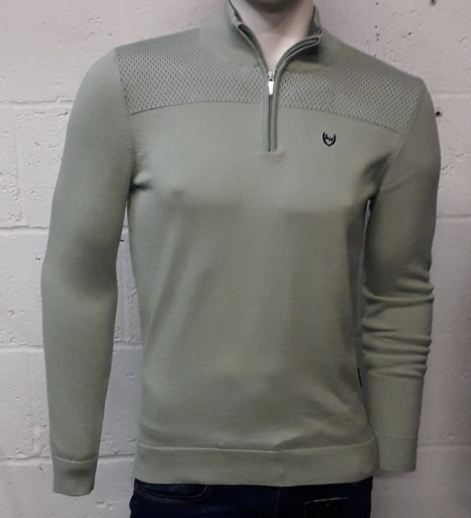 SCOTT AND WADE PANNEL 1 ZIP KNIT - Barry's Menswear